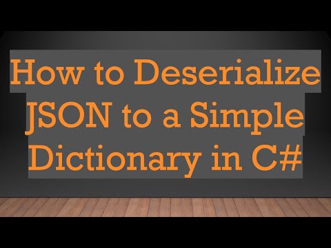 How to Deserialize JSON to a Simple Dictionary in C-
