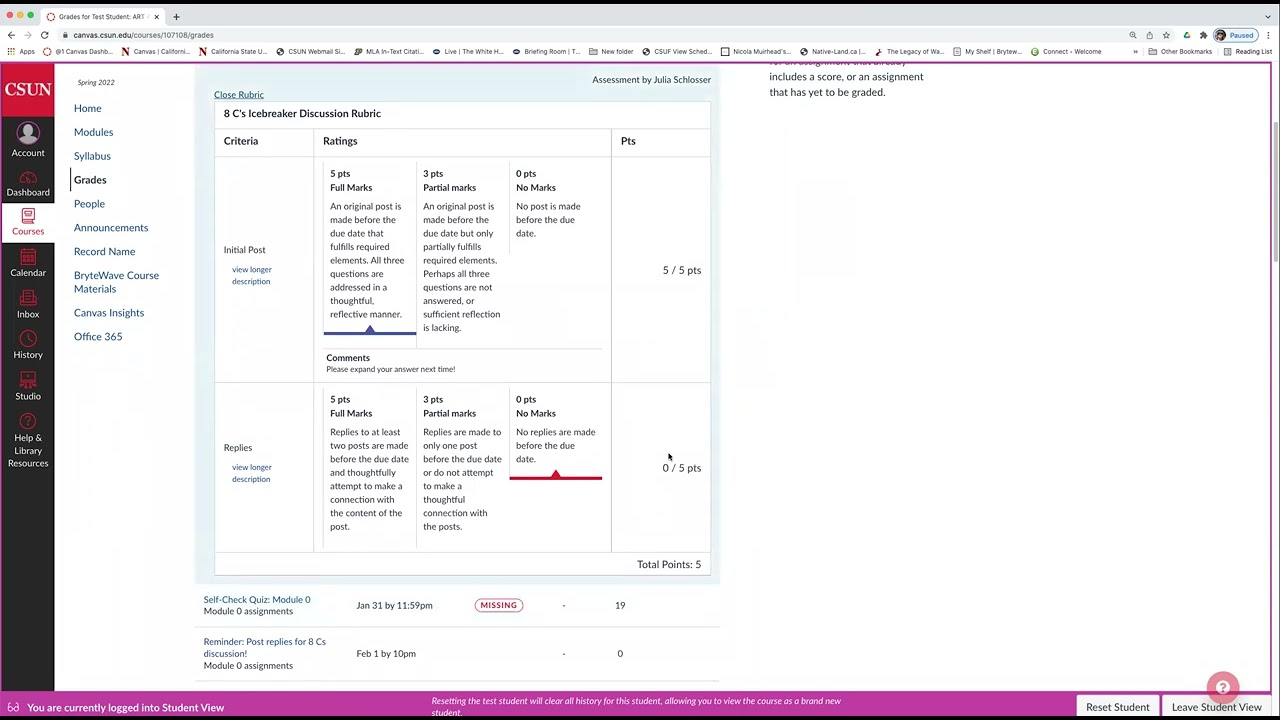 How to view instructor feedback in Canvas