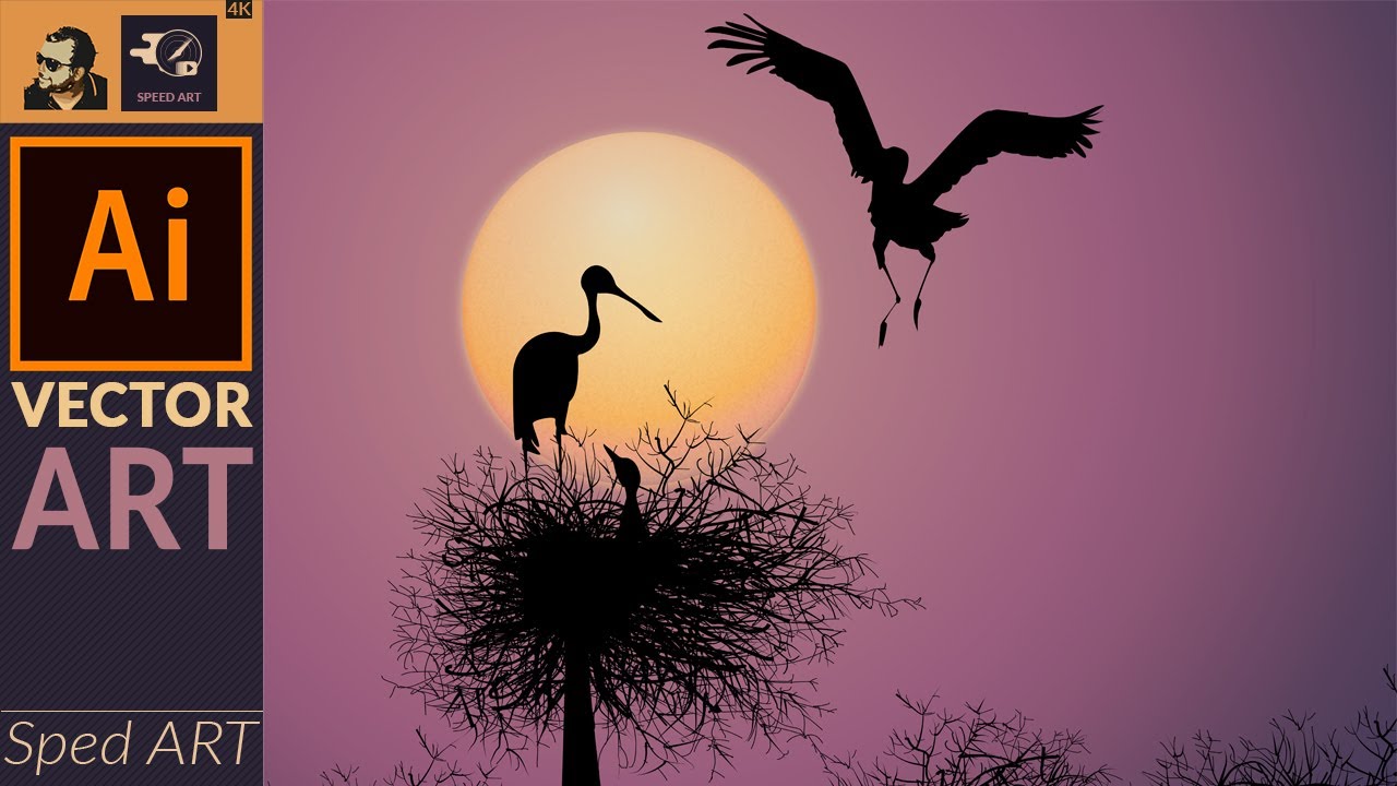 Vector Sunset Scenery in Adobe Illustrator 2020 | Speed Art