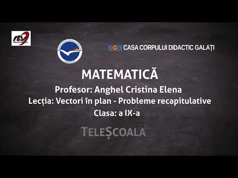 Matematică - Clasa a 9-a - Vectori în plan -Probleme recapitulative