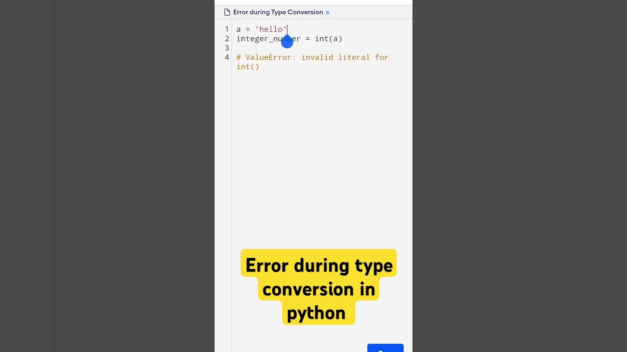 Error during type conversion in python @ctutorialbynaziasohail