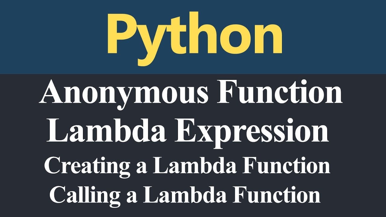 Anonymous Function or Lambda Expression in Python (Hindi)