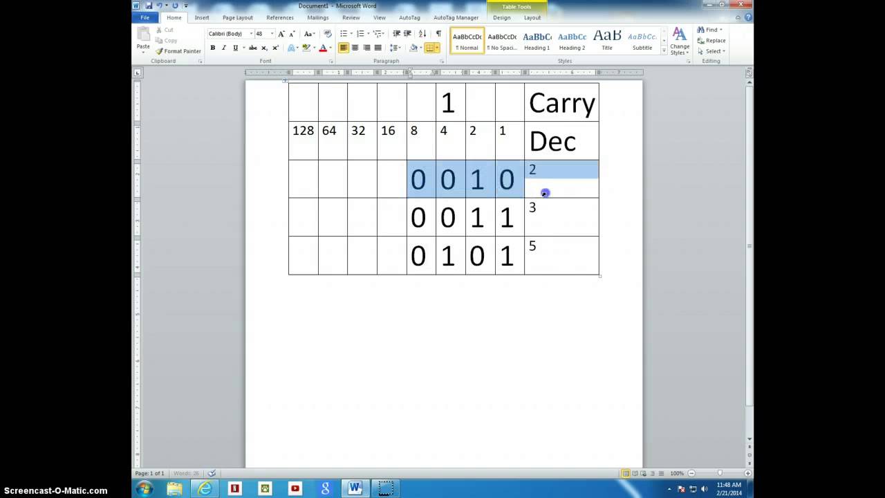CSIS 101: Binary Arithmetic