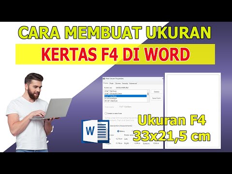 Cara membuat ukuran F4 dalam Cm di microsoft word