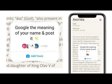 Google the meaning of your name & post it ✨ Instagram Chain Story | Trending add yours sticker link