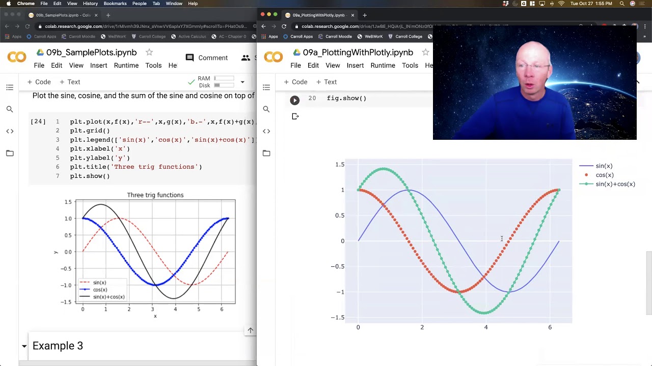 Python Video 09b: Plotting with Plotly -- Multiple Plots on Same Axes