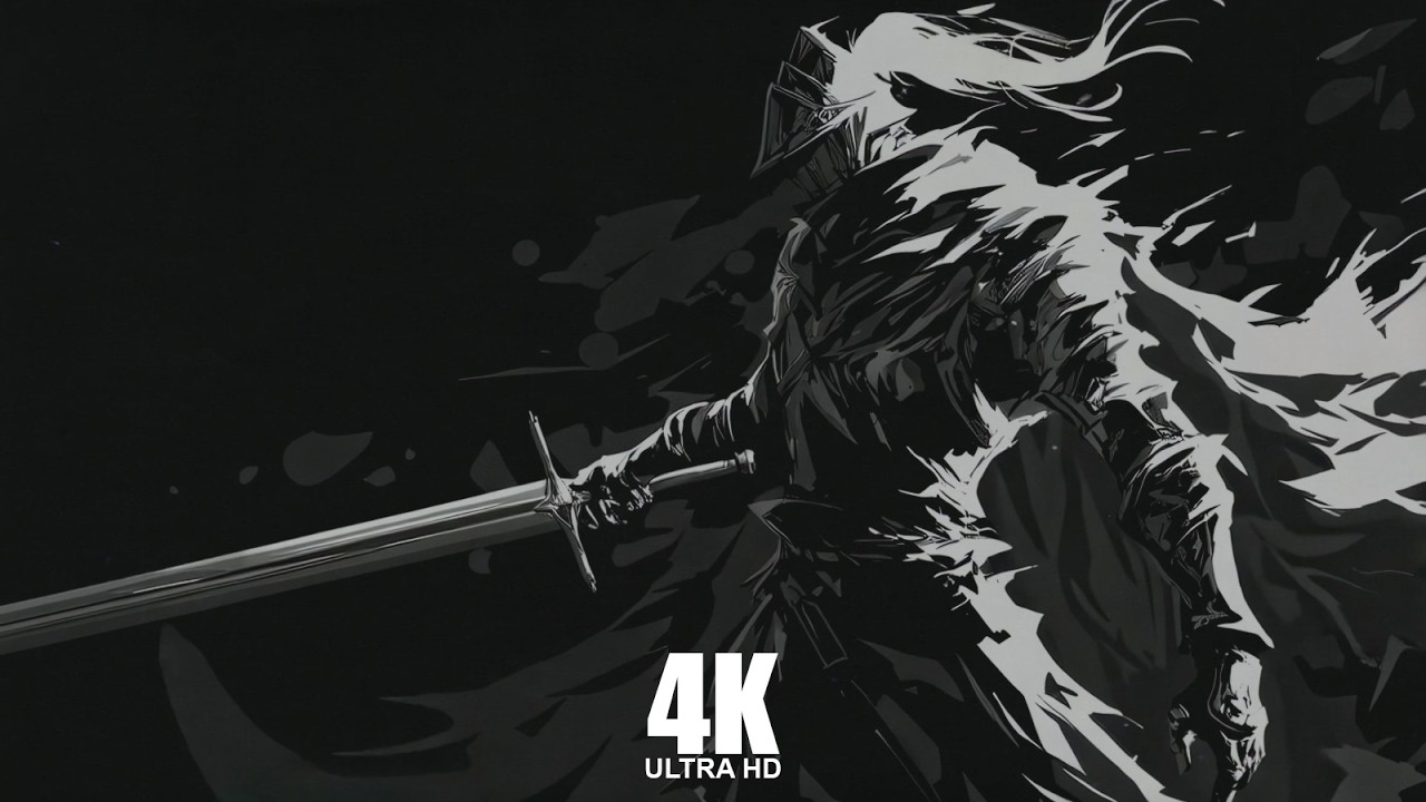 1 Hour Loop Swords Knight black And White 4K Resolution Your Live Wallpaper For PC #livewallpaper