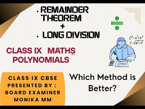 Remainder Theorem + Long Division Method | Class 9 Polynomials | CBSE Math