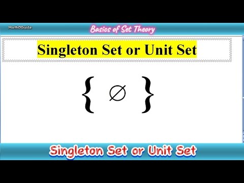 What is Singleton | Unit Set | Singlet Set | Types of Sets | MathOGuide