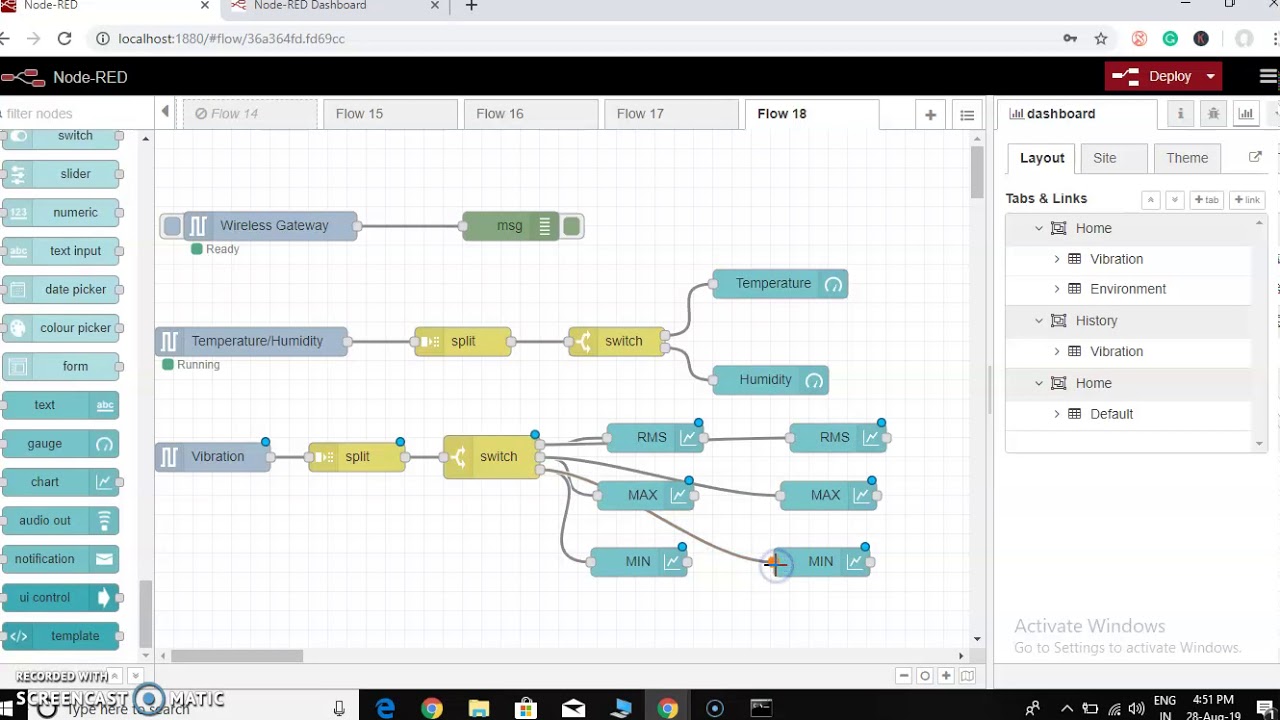 Vibration Sensor wire Connection in Node-red