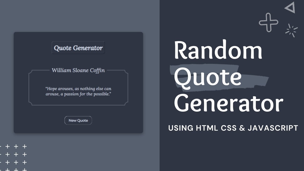 Build A Random Quote Generator in HTML CSS & JavaScript | Source code