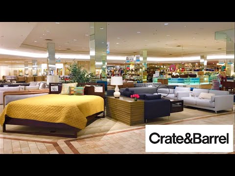 CRATE AND BARREL FURNITURE SOFAS COUCHES ARMCHAIRS BEDS SHOP WITH ME SHOPPING STORE WALK THROUGH