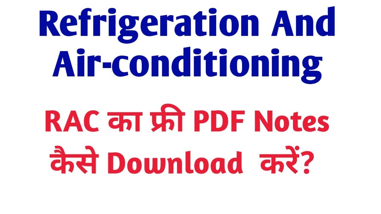How to download free pdf notes of RAC @PolytechnicPathshala