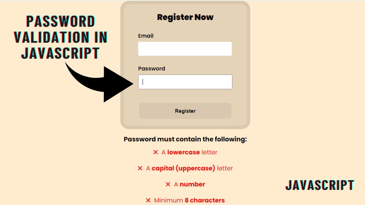 How to Create a Password Validation Form in JavaScript | Validate a Password | CodewithFaraz