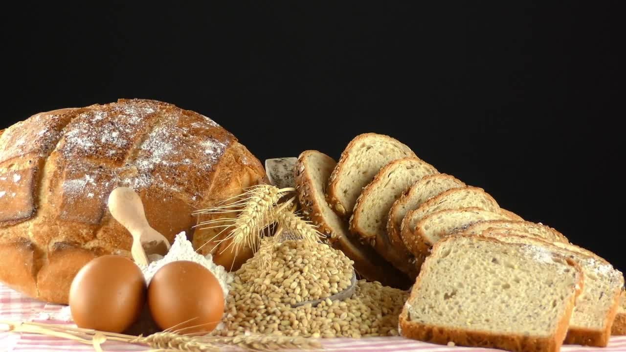 Delicious Fresh Bread Food Concept Stock Video