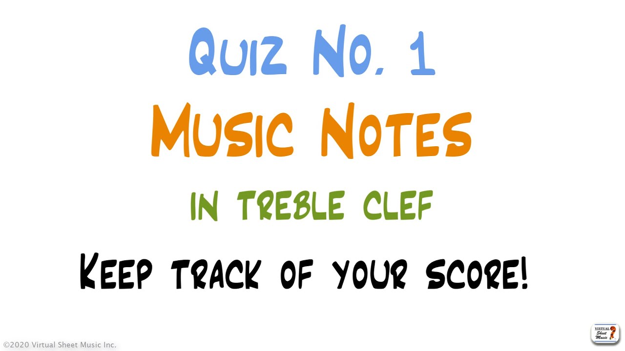 Quiz #1 - Notes on the Treble Clef - two octaves, notes flashcards
