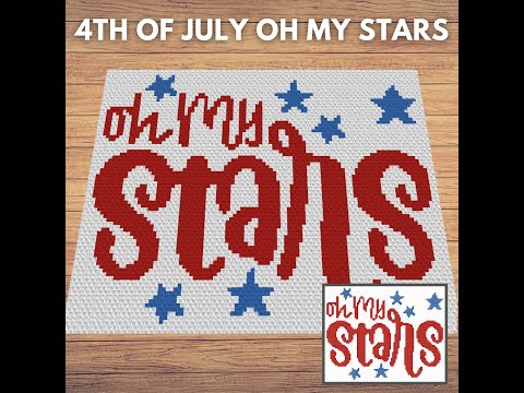 4Th Of July Oh My Stars C2C Pattern & Chart PROMO VIDEO | Magic Yarn Pixels