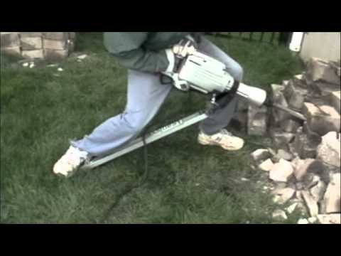 using a jack hammer