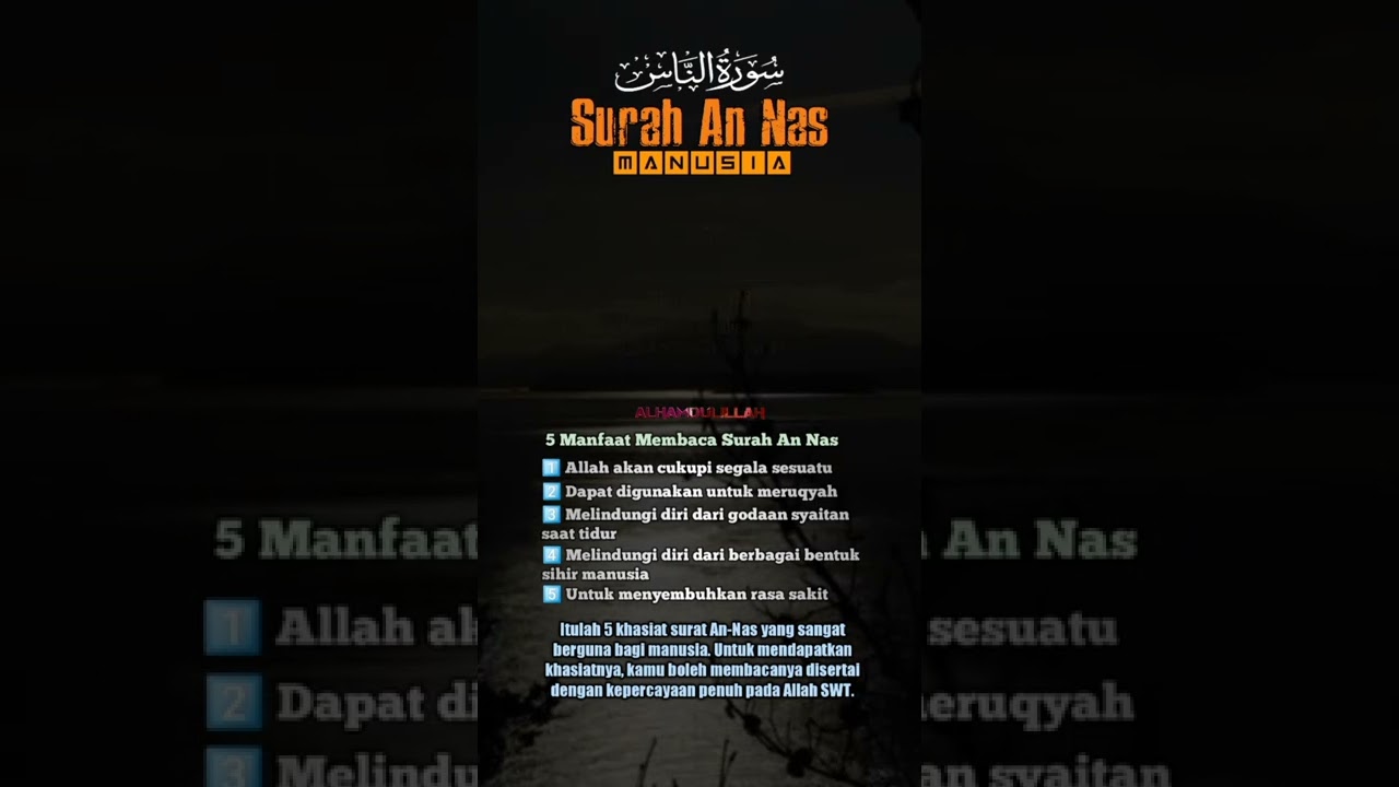 Surah An Nas Dilengkapi Terjemahan Alhamdulillah