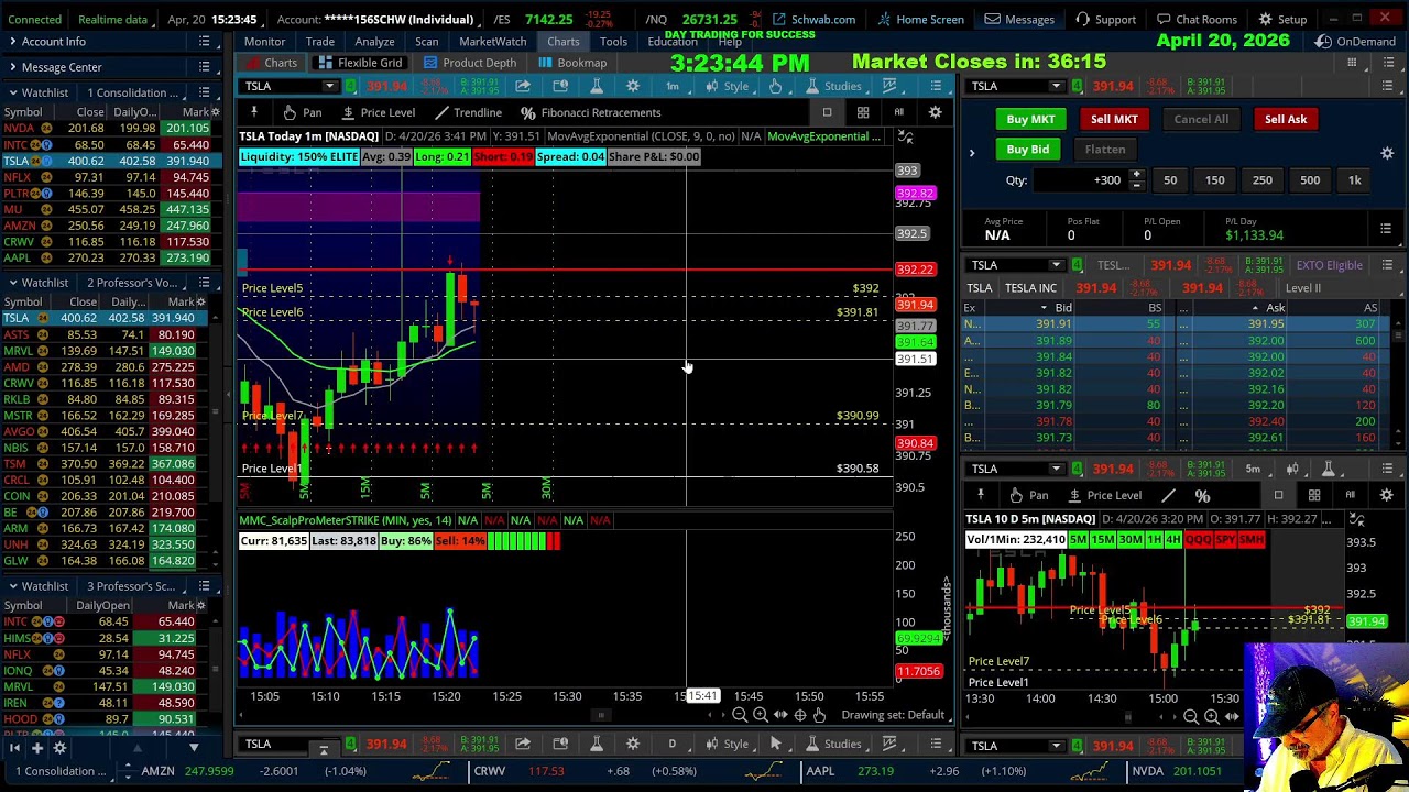 Professors Live Afternoon: Scalping Large Caps: Strike and Recoil Strategy
