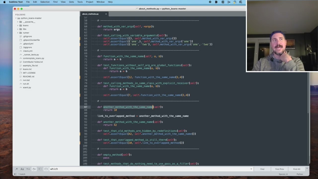 Live Coding Python Koans - Episode 7