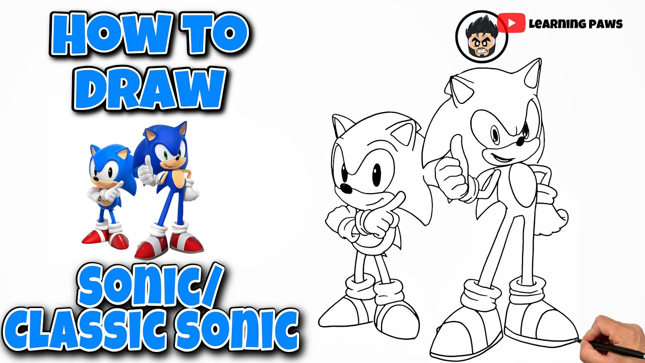How To Draw Sonic and Classic Sonic | SONIC THE HEDGEHOG | Step By Step #art #drawing #sonic
