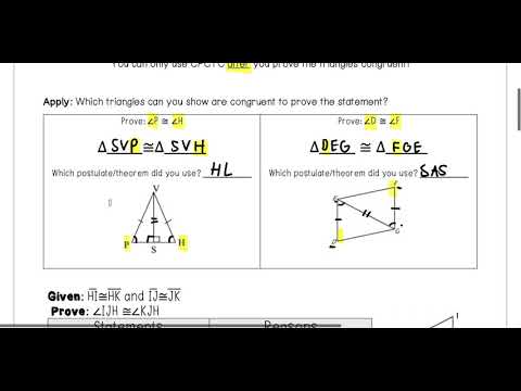 Congruent Triangles Day 3 - CPCTC