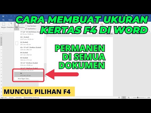 Cara Membuat Ukuran Kertas F4 di Word Permanen | Di Microsoft Word Muncul Pilihan Kertas F4