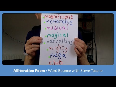 Alliteration Poem | Word Bounce with Steve Tasane | Mighty Mega