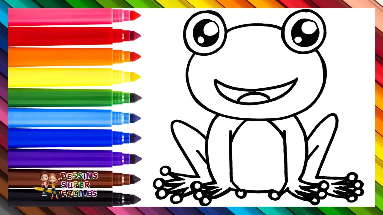 Dessiner Et Colorier Une Grenouille Mignonne 🐸🌈 Dessins Pour Enfants