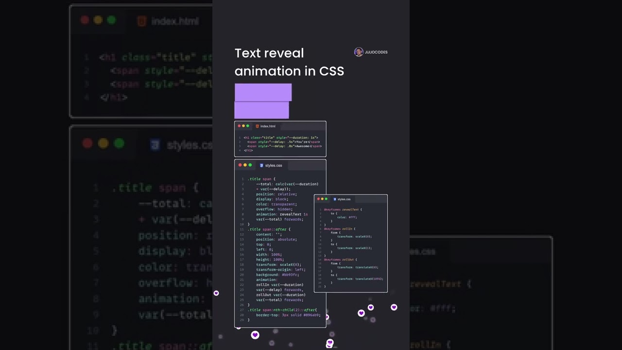 CSS Text Reveal Animation | CSS effects