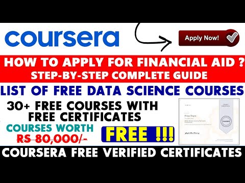 30+ Free Data Science Courses - Coursera Free Certificate | How to Apply for Coursera Financial Aid?