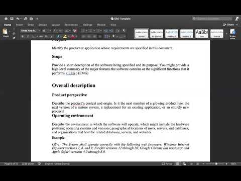 How to Write SRS Template in Final Year Project