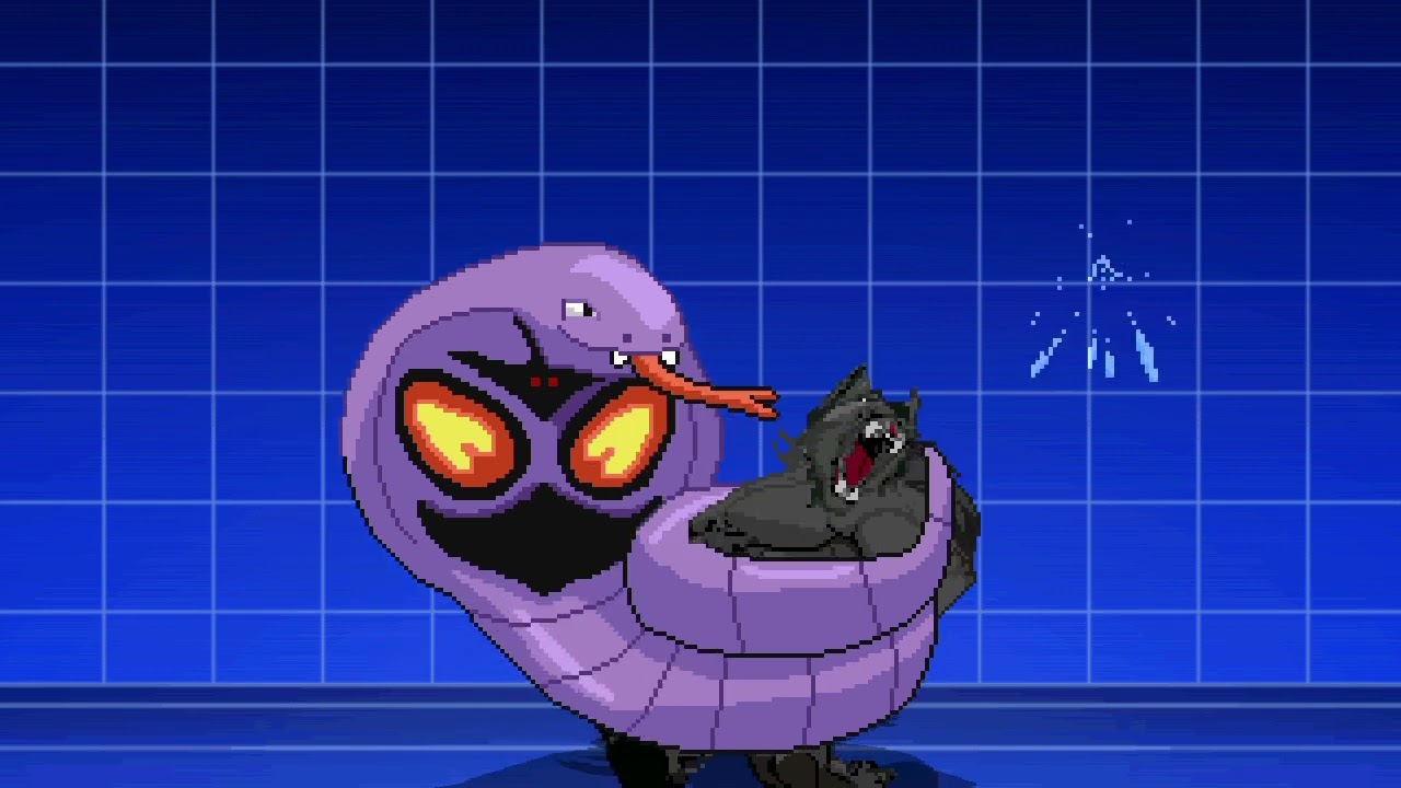Arbok squeezes Saberwulf