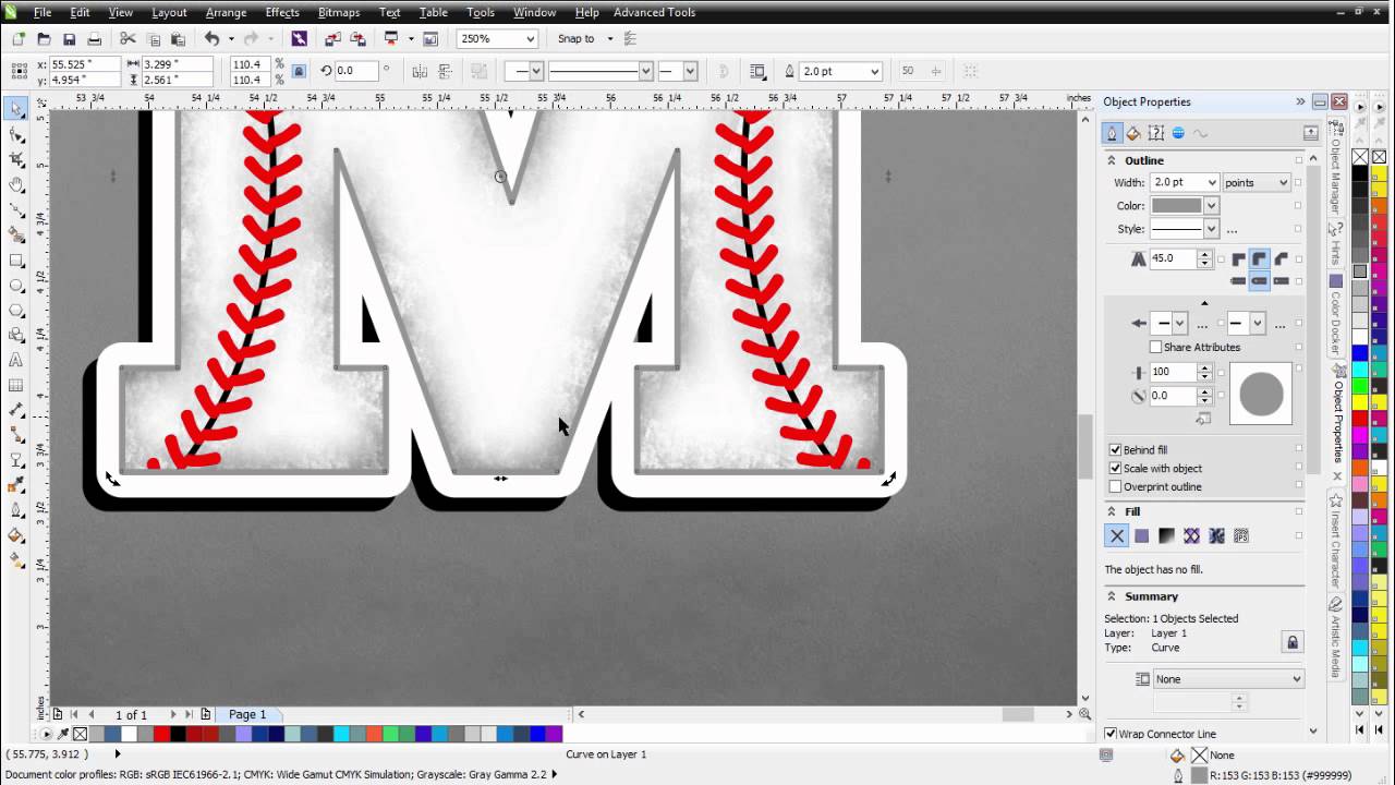 CorelDRAW Tutorial T-Shirt Design Tutorial Sports with Baseball Effects