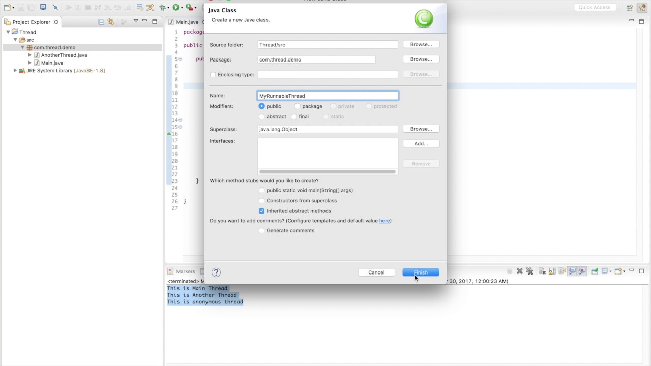 Quick reference : Java Thread Creation - extends thread and implement runnable