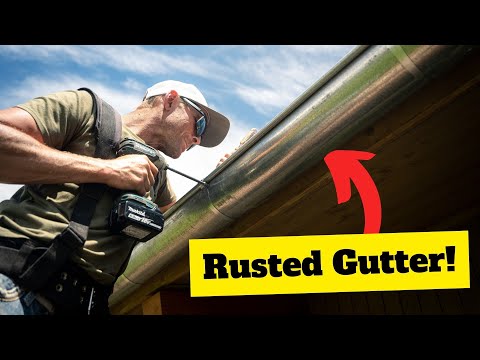 Replacing a Rusted & Leaking Galvanized Rain Gutter! (Half Round)