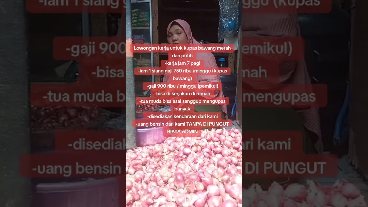 INFO LOKER !!! lowongan kerja rumahan jasa kupas bawang - bisa dikerjakan dirumah #loker