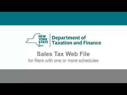 Sales Tax Web File Demonstration for Filers with One or More Schedules