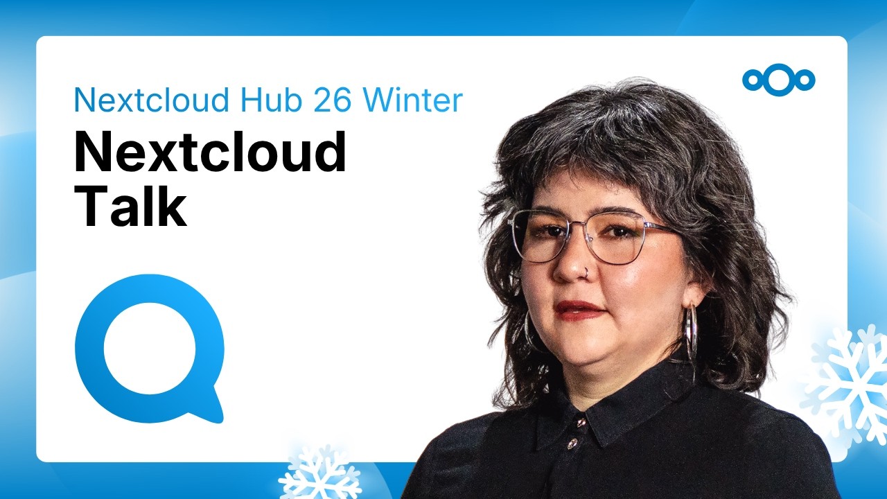Working at a café or the airport? 💻 Nextcloud Talk keeps up. New Nextcloud Hub 26 Winter features!
