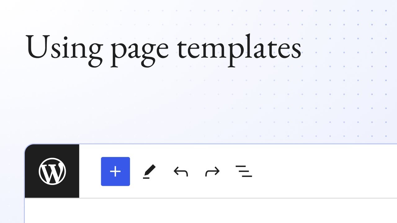 Using page templates