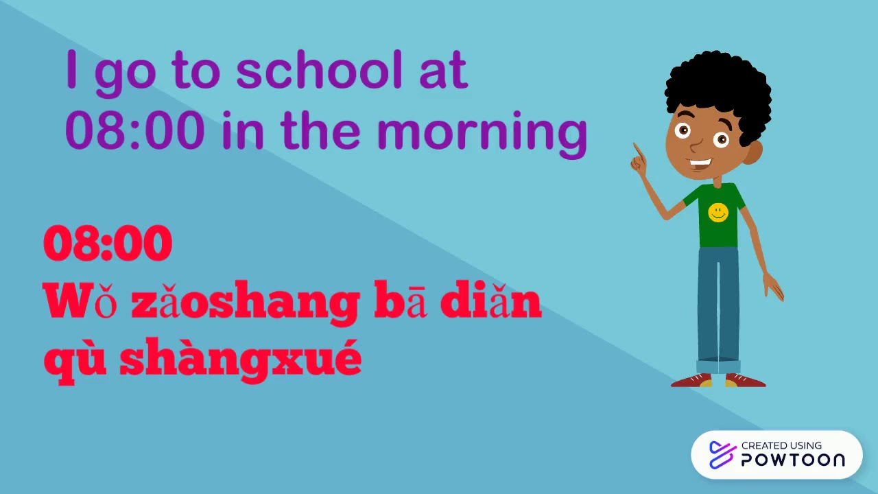 Activity time schedule in mandarin