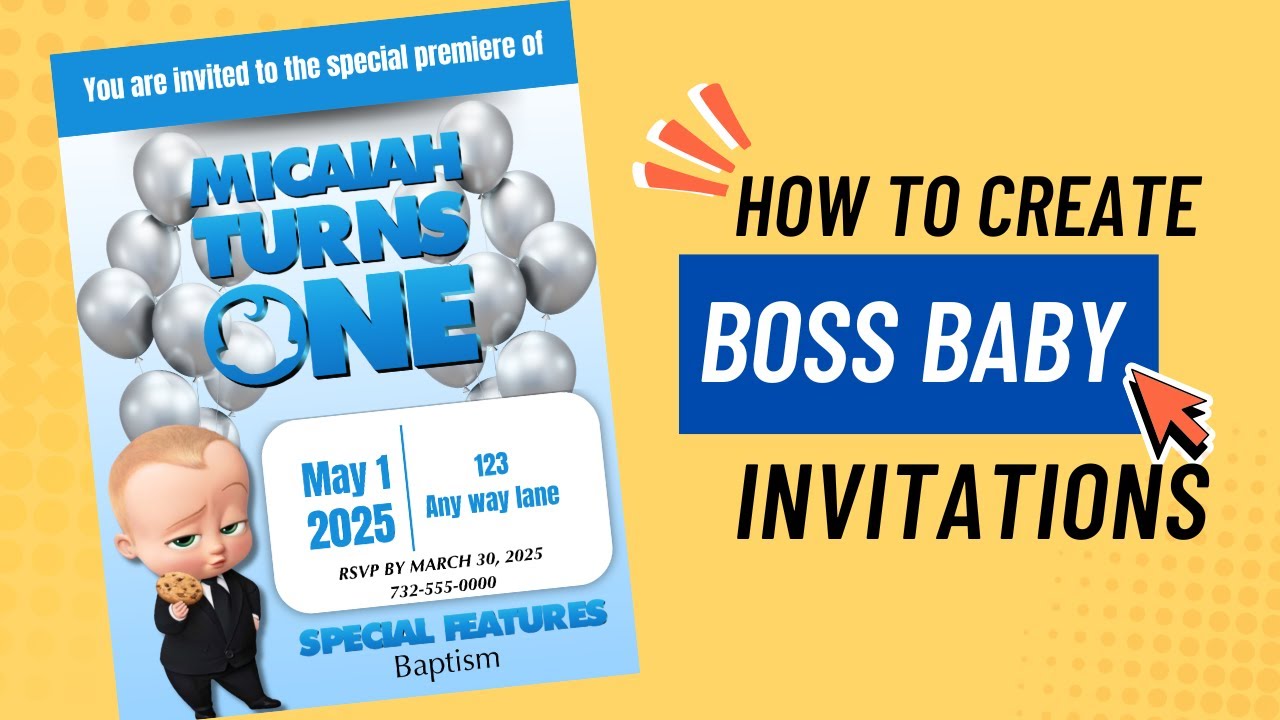 🎉 How to Make a Boss Baby Invitation | Quick & Easy Canva Tutorial 🎉