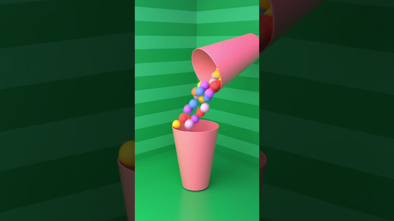 Rainbow Golf Balls Pour #satisfying #golf #golfball  #3dloop #animation #knightcube #asmrsounds
