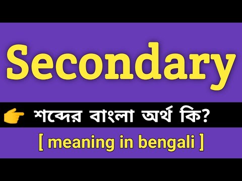 Secondary Meaning in Bengali || Secondary শব্দের বাংলা অর্থ কি || Bengali Meaning Of Secondary