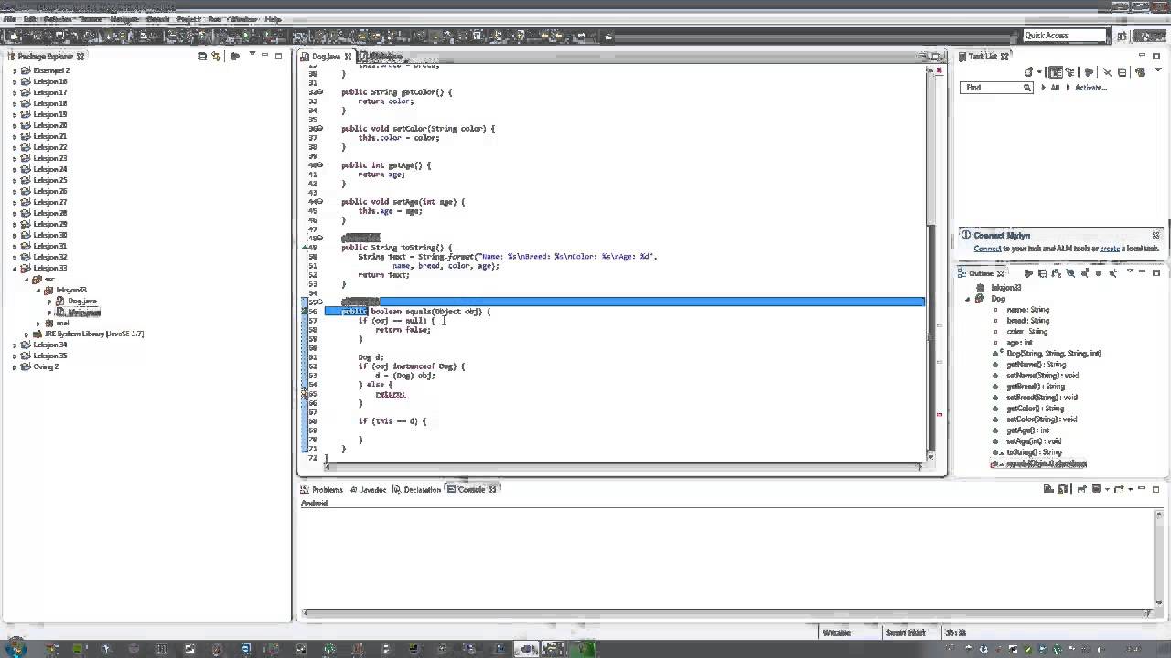 Java-programmering 33 - equals()
