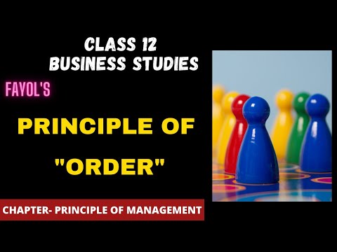PRINCIPLE OF ORDER - FAYOL PRINCIPLE OF MANAGEMENT CLASS 12 BUSINESS ...