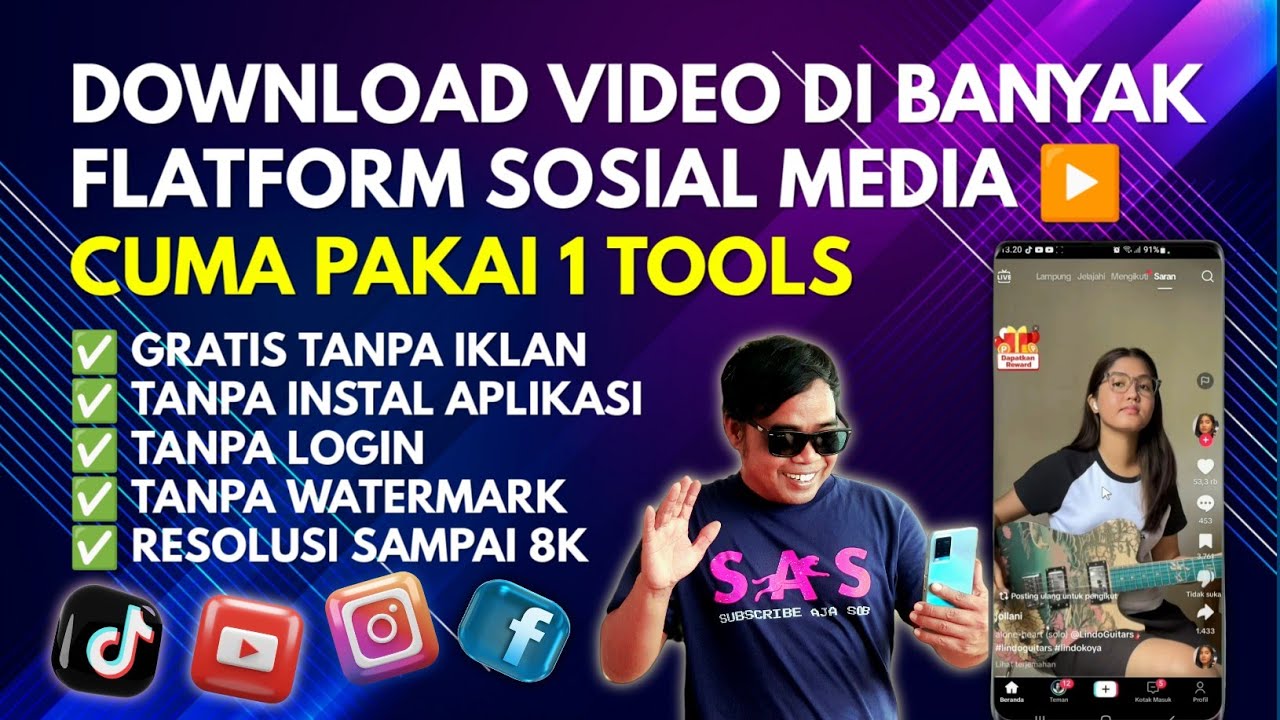 CARA DOWNLOAD SEMUA VIDEO SOSIAL MEDIA TANPA INSTAL APLIKASI ‼️ Pakai 1 Tools Gratis & Bebas iklan