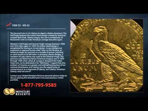 1909 $5 Half Eagle MS 63