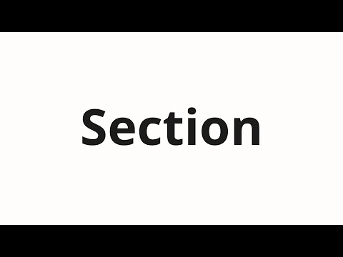 How to pronounce Section